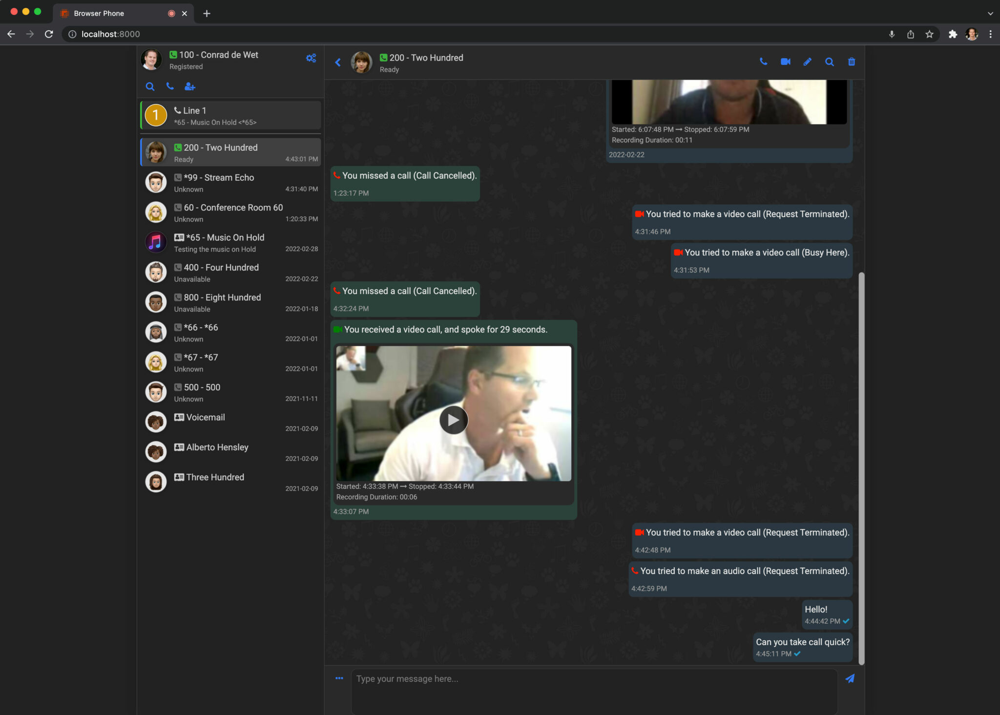 Browser Phone - A fully featured browser based WebRTC SIP phone